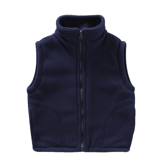 Mercatoo Kids Fuzzy High Neck Vest Fleece Soft Full Zipper Sleeveless ...