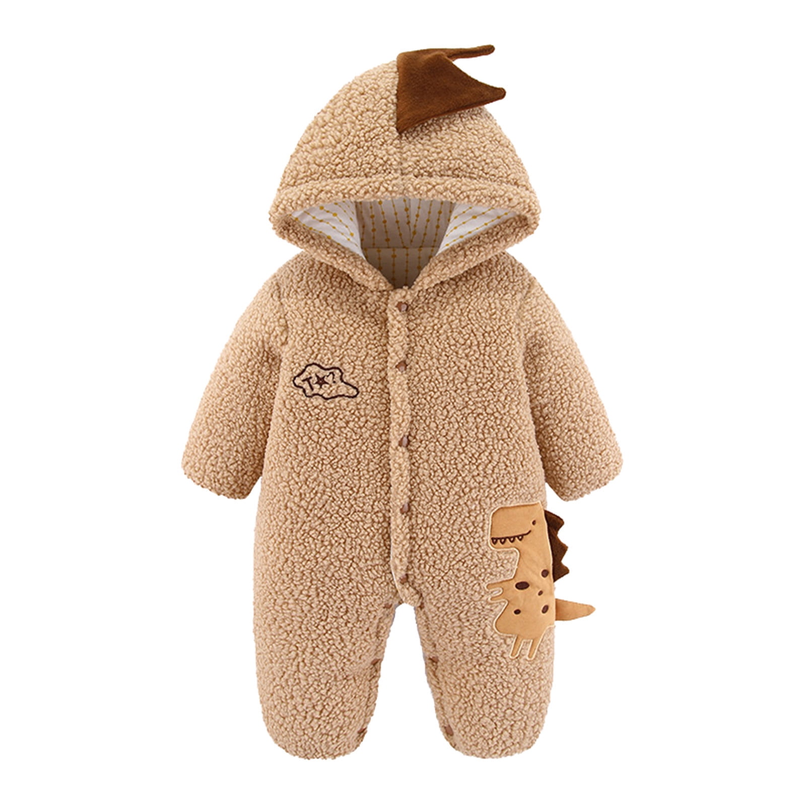 Mercatoo Newborn Baby Snowsuit Boy Girl Fluffy Fleece Jumpsuit Cute ...
