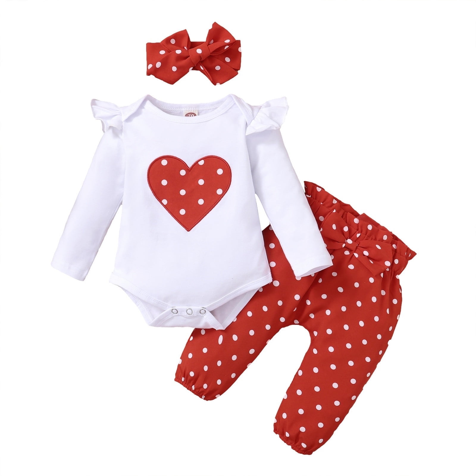 Mercatoo Toddler Baby Girls Clothes Long Sleeve Love Print Romper ...