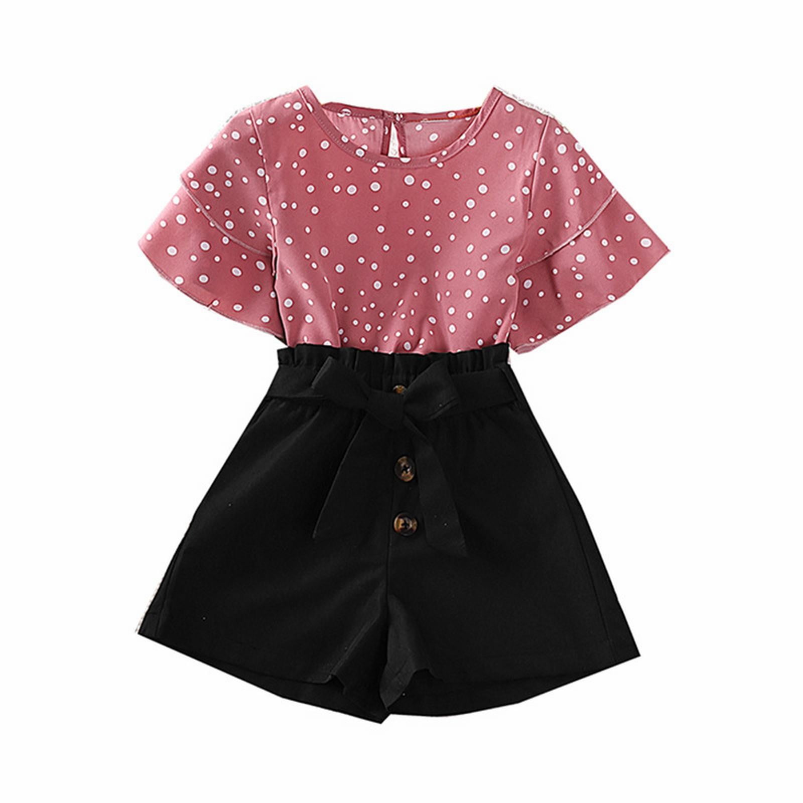 Mercatoo Toddler Girls Clothing Summer Dot Short Sleeved Tops and ...