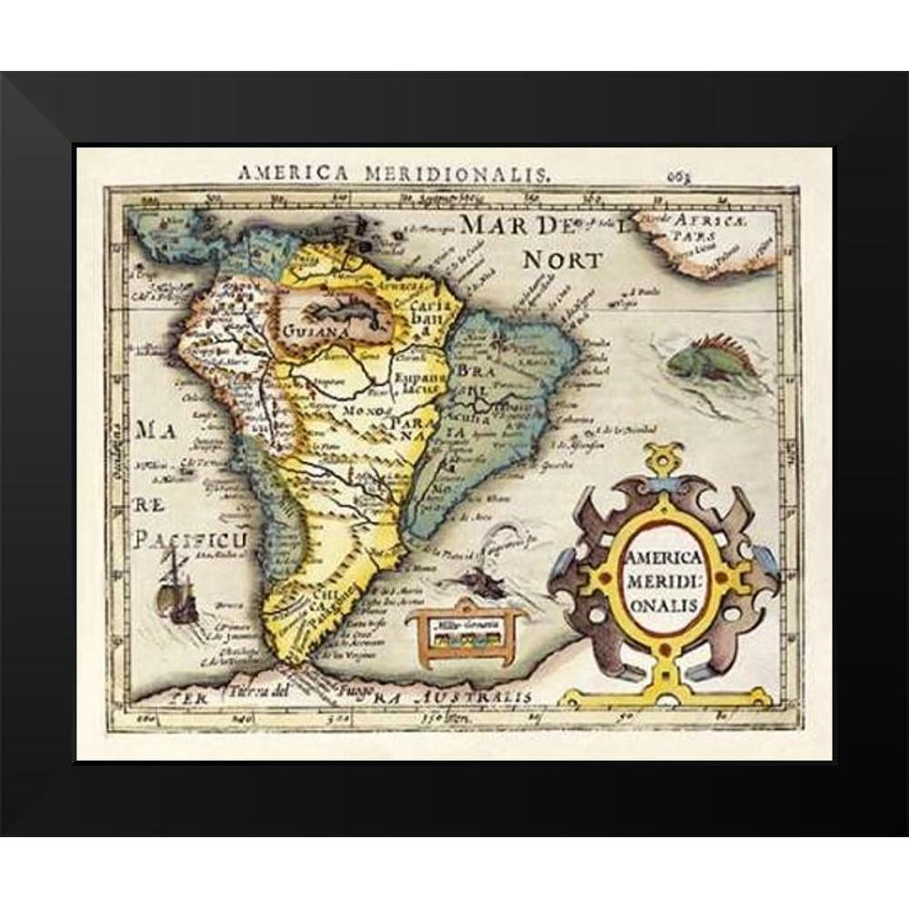 Mercator, Gerard 24x20 Black Modern Framed Museum Art Print Titled ...