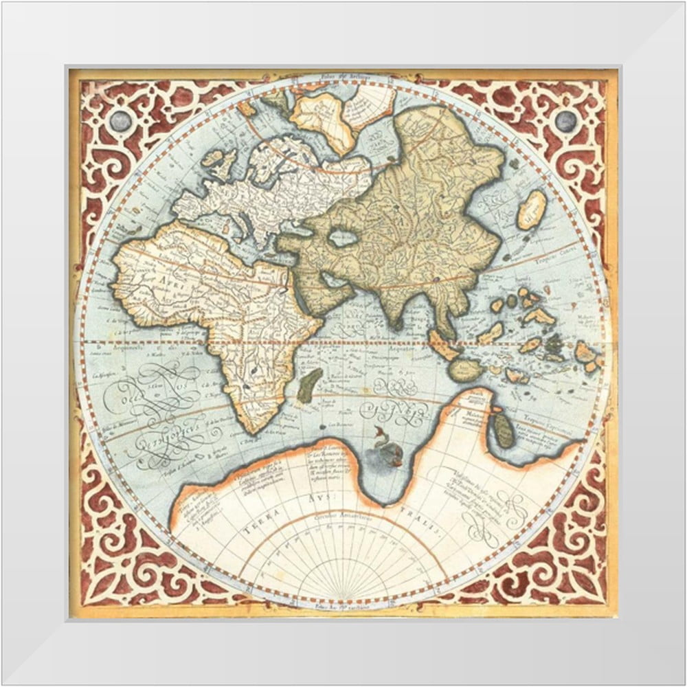 Mercator, Gerardus 15x15 White Modern Wood Framed Museum Art Print ...