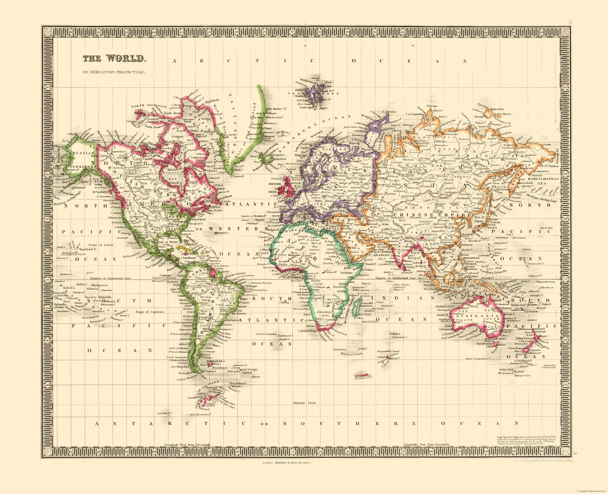 Historic Map - Mercator Projection - Teesdale 1840 - 28.31 x 23 - Vintage Wall Art - Walmart.com