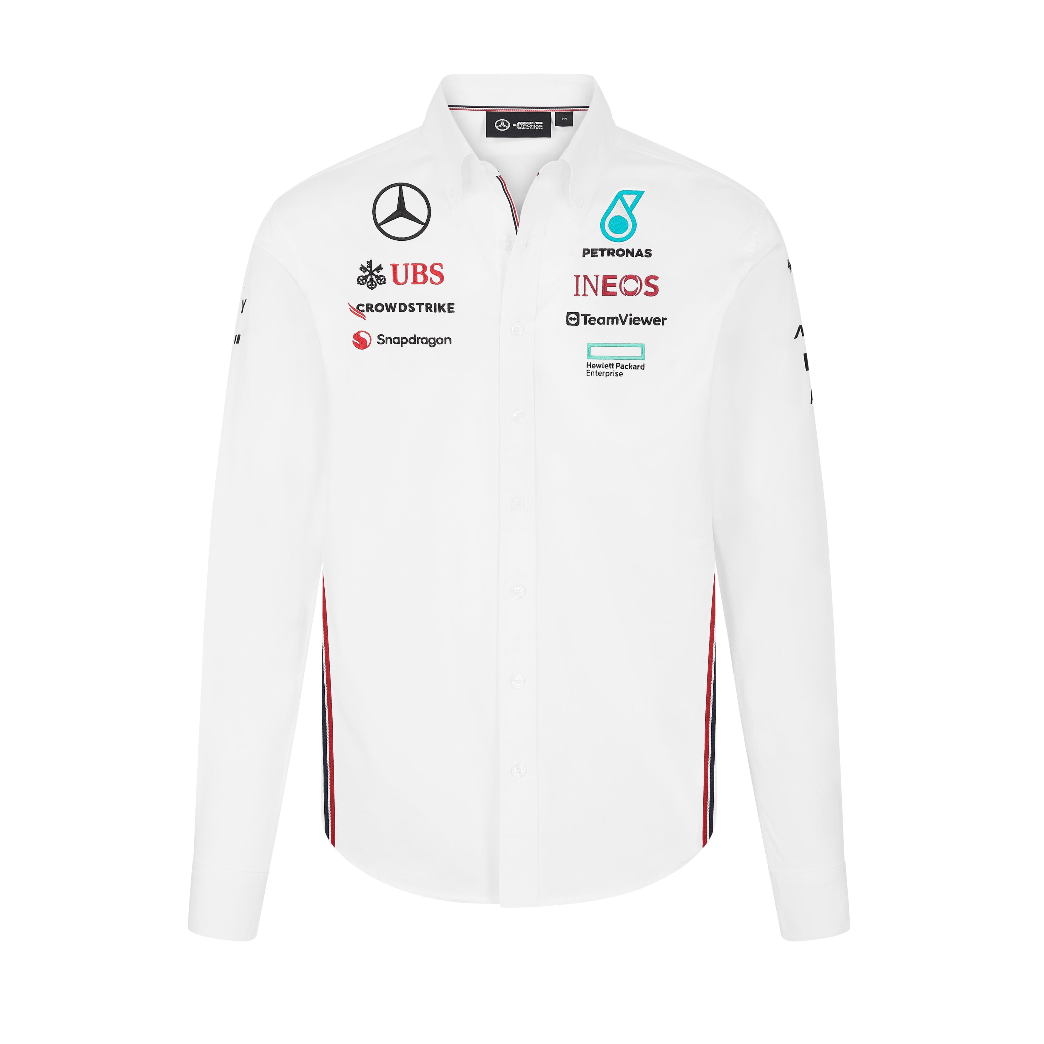 Mercedes AMG Petronas F1 2024 Men's Team Button Down Shirt - White - Walmart.com