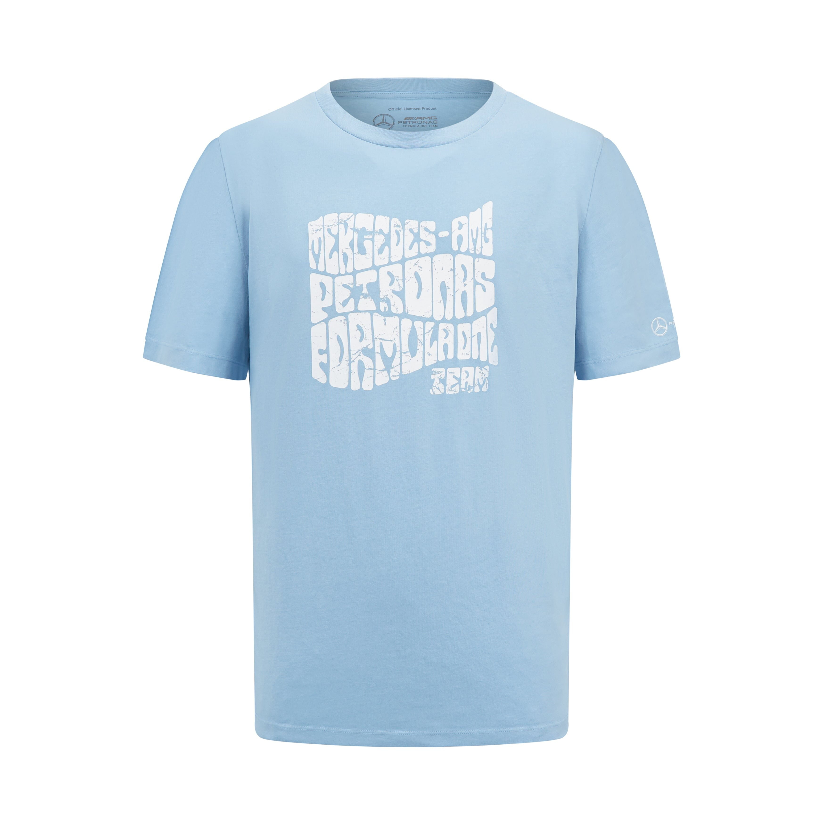Mercedes AMG Petronas F1 Team Mens Retro Mint/Lilac/Blue T-Shirt ...