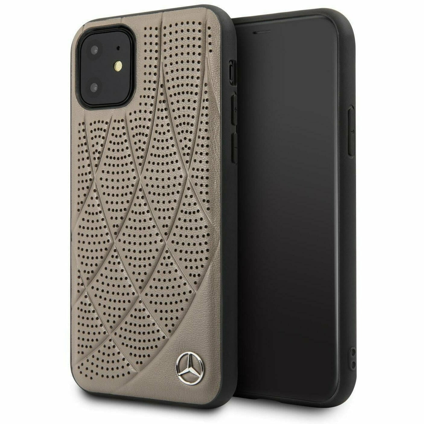 Mercedes-AMG Petronas IPHONE 11 HARD CASE GENUINE QUILTED BROWN LEATHER ...