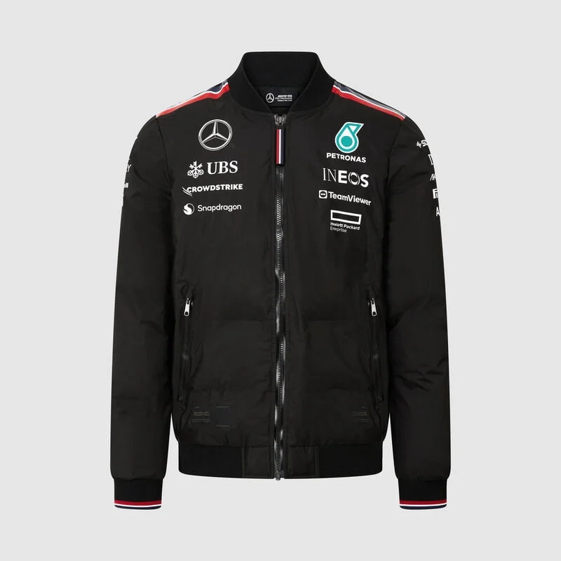Mercedes Amg Petronas F1 Mens Insulated Bomber Black Jacket 2024 ...