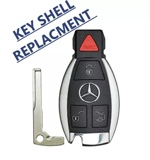 VLS Mercedes Key Fob Shell Case, Replacement 4-Button for 1997-2014 ...