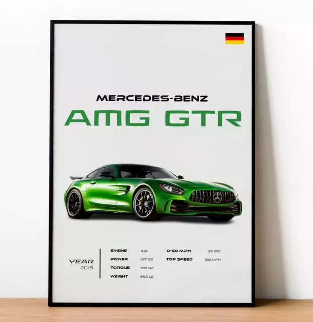 Mercedes Benz Amg Poster - High Performance Supercar Wall Art NO FRAMED ...