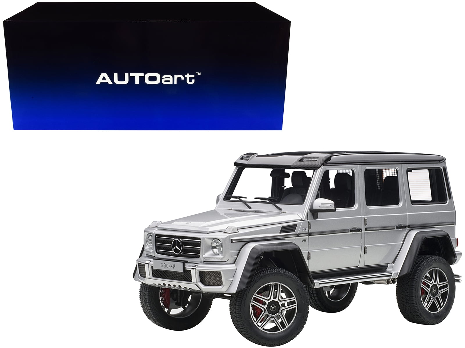 Mercedes Benz G500 4X4 2 Silver 1/18 Model Car by Autoart - Walmart.com