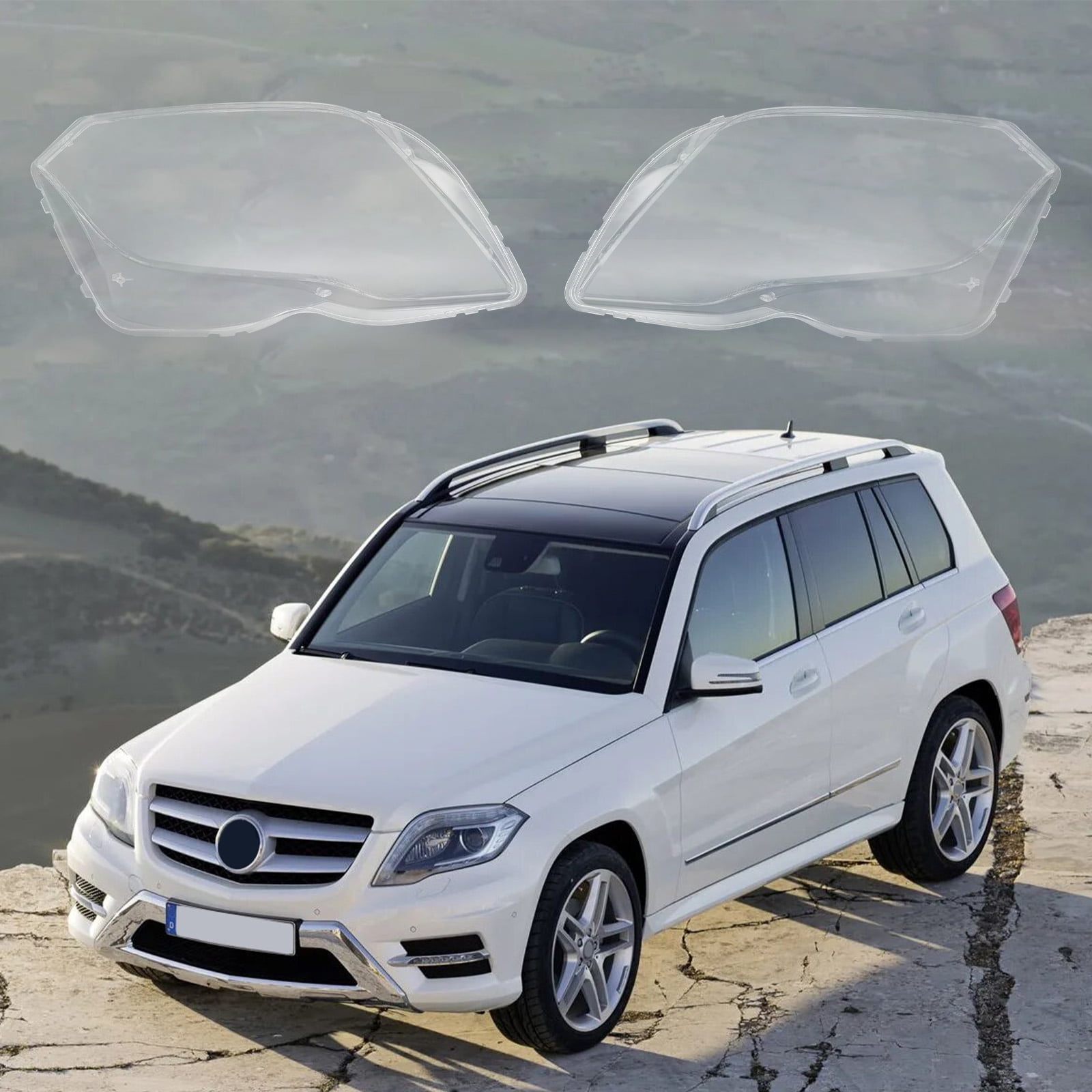 Mercedes-Benz GLK X204 2013-2015 Headlight Lens Covers, Left & Right ...