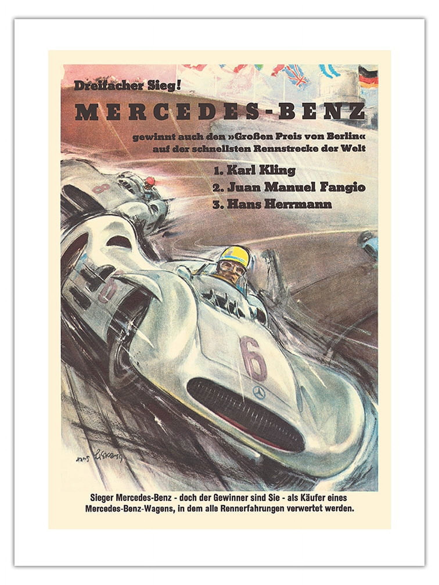 Mercedes Benz - Grand Prix of Berlin - Formula One Racing - Vintage Car ...