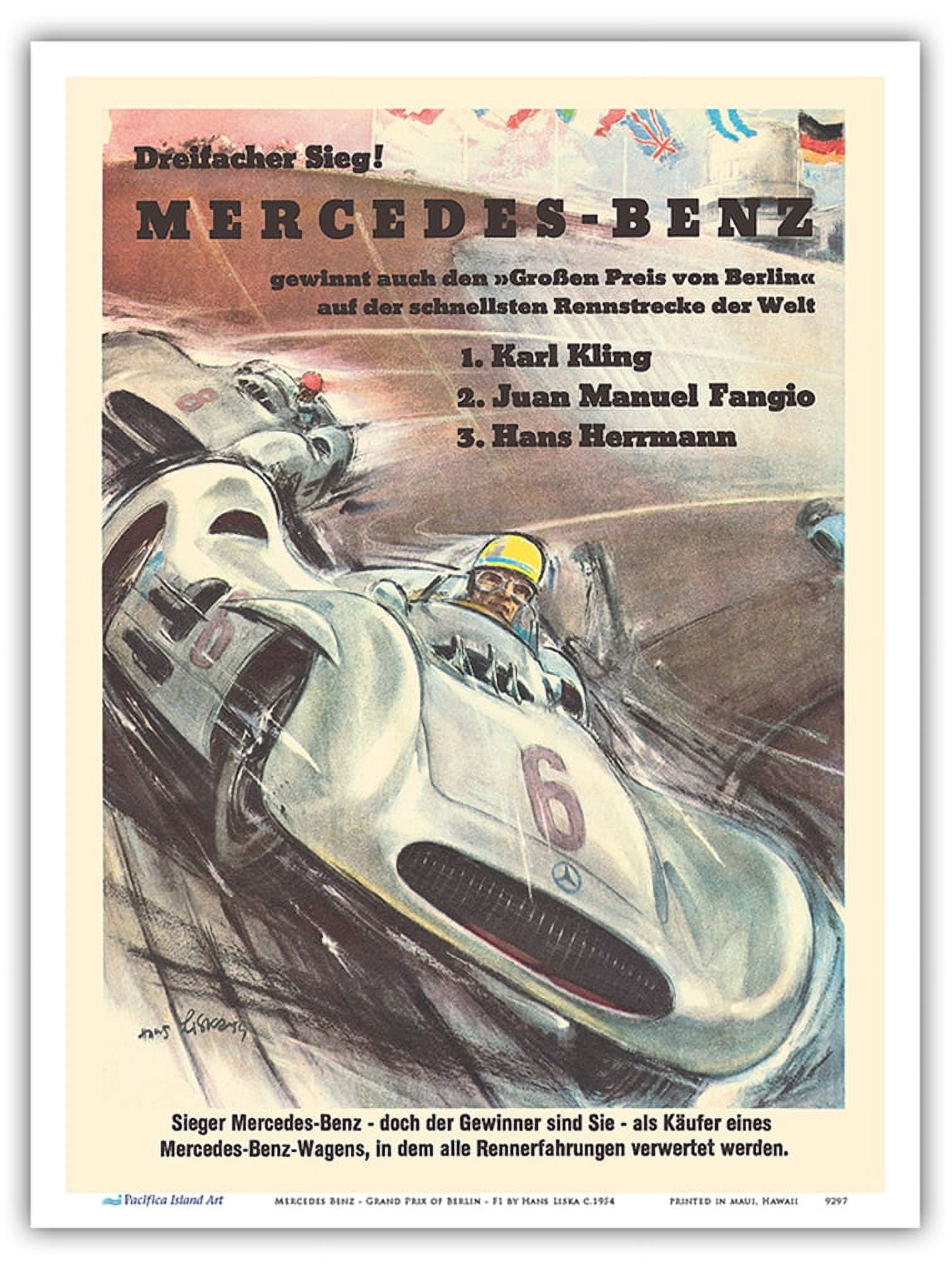 Mercedes Benz - Grand Prix of Berlin - Formula One Racing - Vintage Car ...