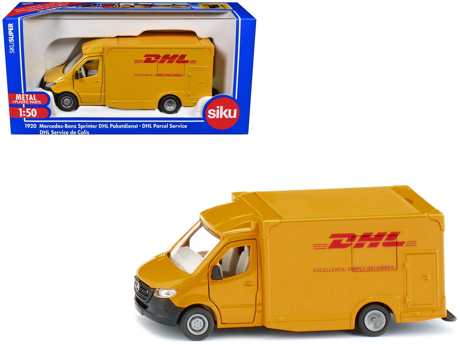 Mercedes-Benz Sprinter Van Yellow "DHL" 1/50 Diecast Model Car by Siku ...