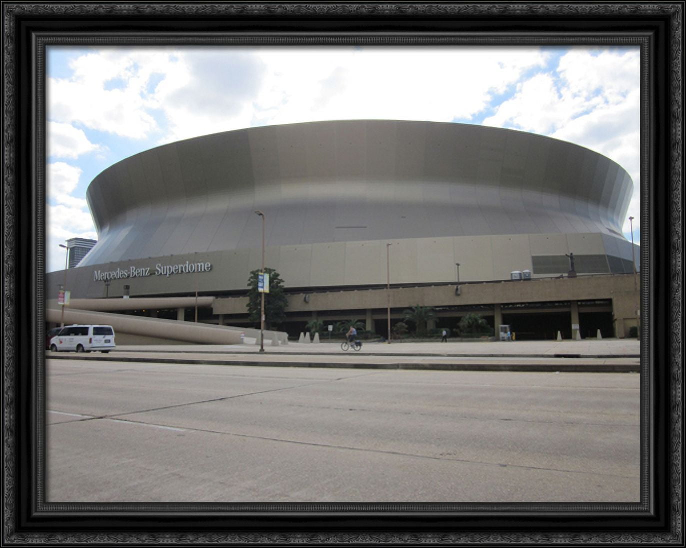 Mercedes Benz Superdome 36x28 Large Black Ornate Wood Framed Canvas Art ...