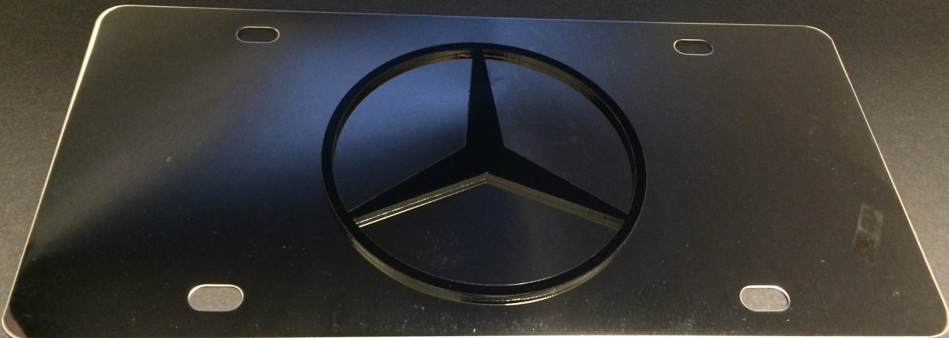 Mercedes Black Logo Stainless Steel License Plate - Walmart.com