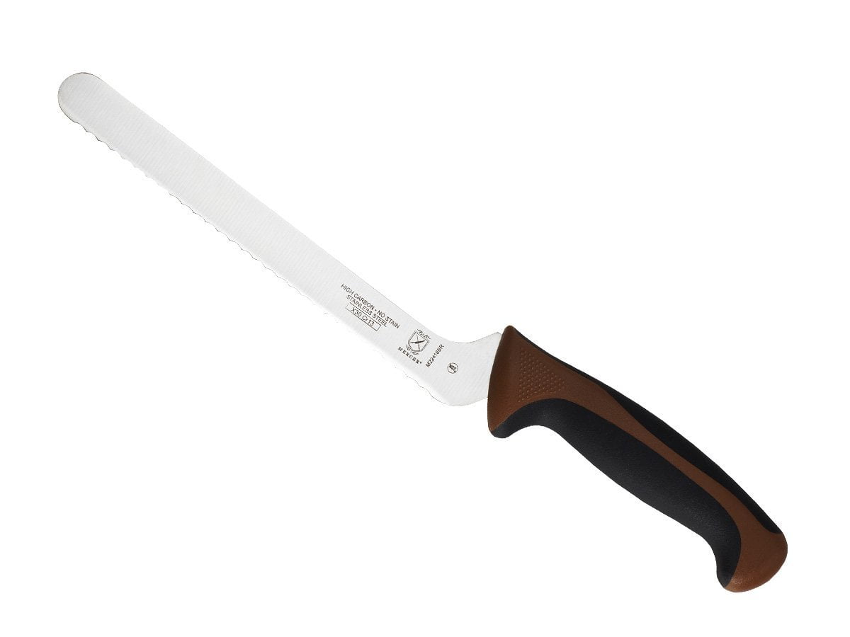 Mercer Culinary Brown Millennia Colors Handle, 8" Offset Bread Knife ...