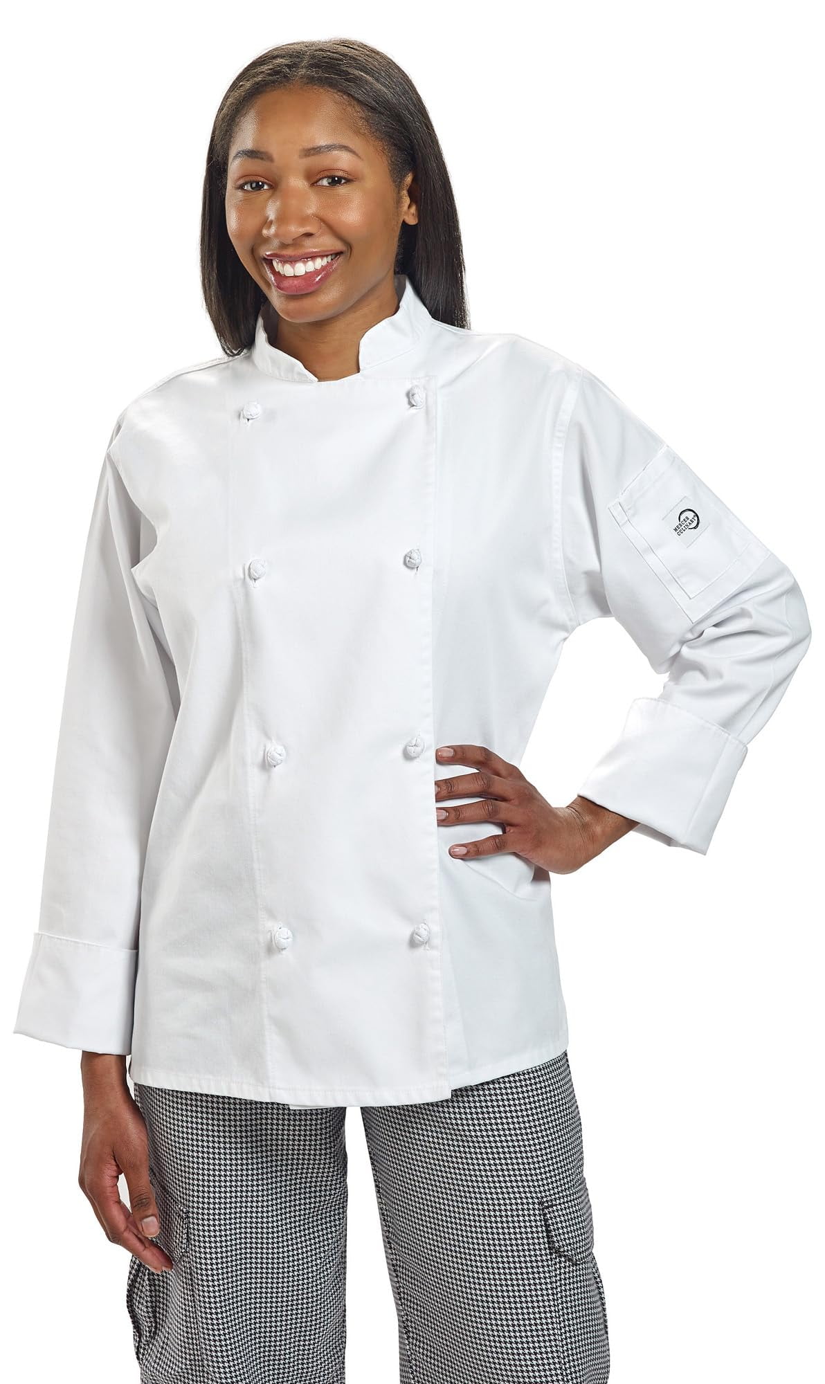 Mercer Culinary M61040WHL Genesis Women's Chef Jacket with Cloth Knot ...