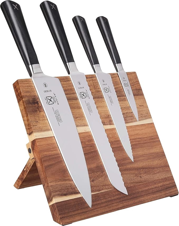 Mercer Culinary Züm 5-Piece Magnetic Board Forged Knife Set, Acacia ...