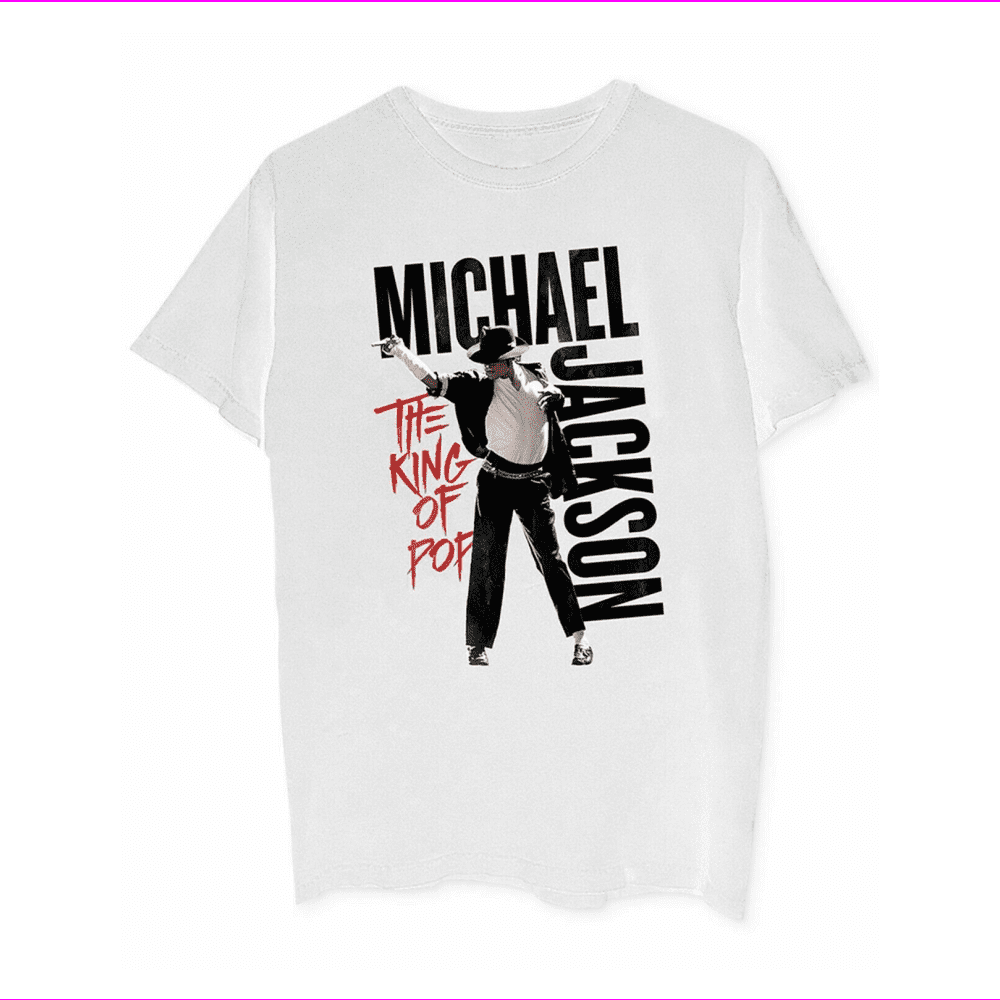 Merch Traffic Men's White Michael Jackson Short-Sleeve Graphic T-Shirt ...
