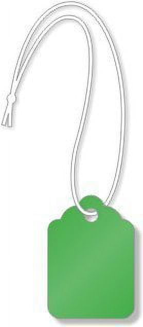 Merchandise Tags, Dark Green #8 (2-7/8" x 1-3/4"), Hole-with String ...