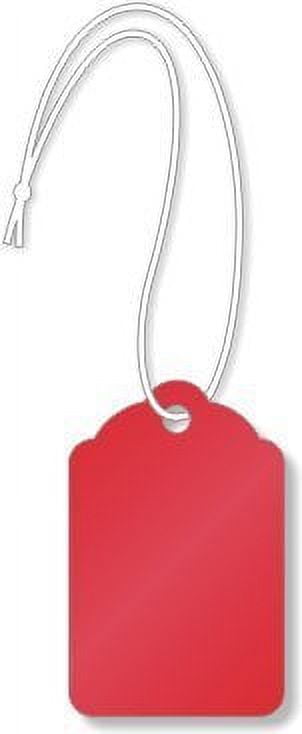 QCP Merchandise Tags, Red #8, 2-7/8 x 1-3/4, Hole-with String, Box of ...