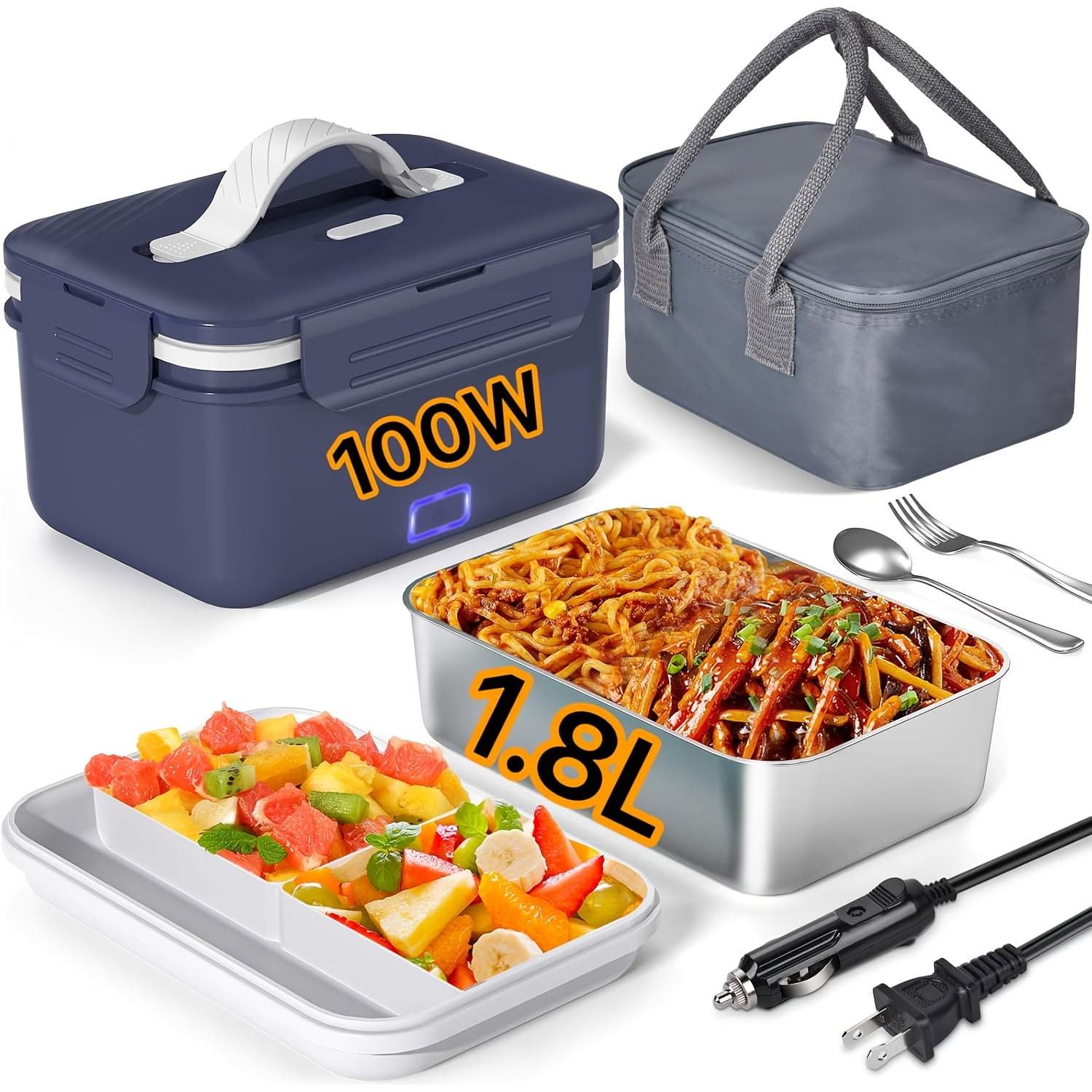 Merchandising Racks 100W Electric Lunch Box - 60.87oz 12V/24V/110V Food ...