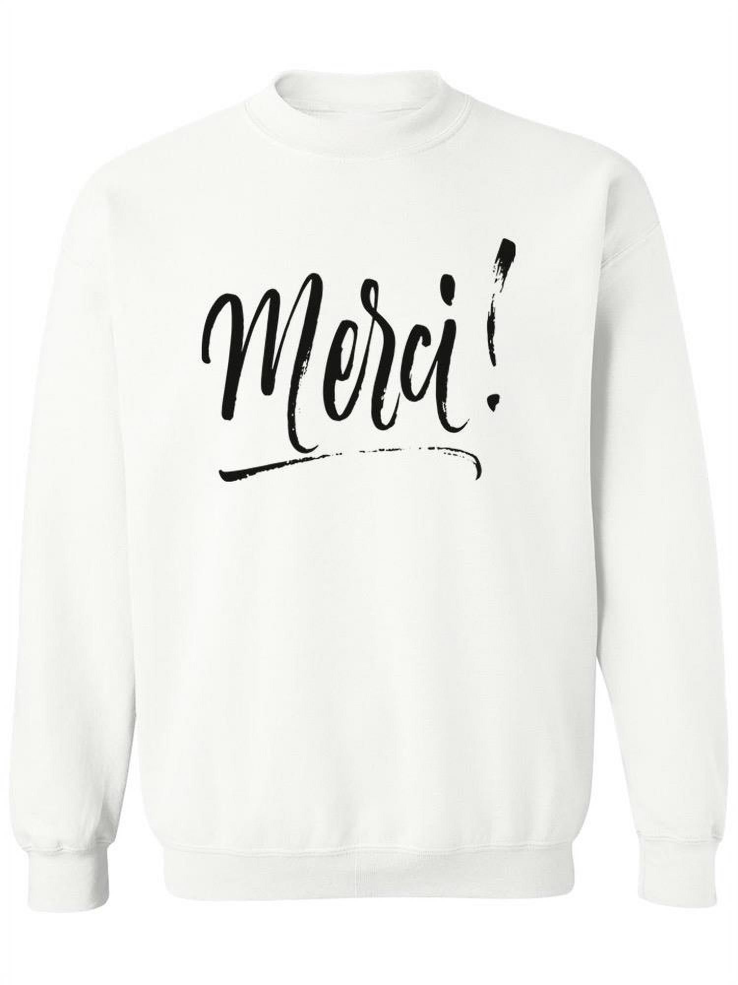 Merci Design Sweatshirt Women - Women Sweatshirt, White, Large ...