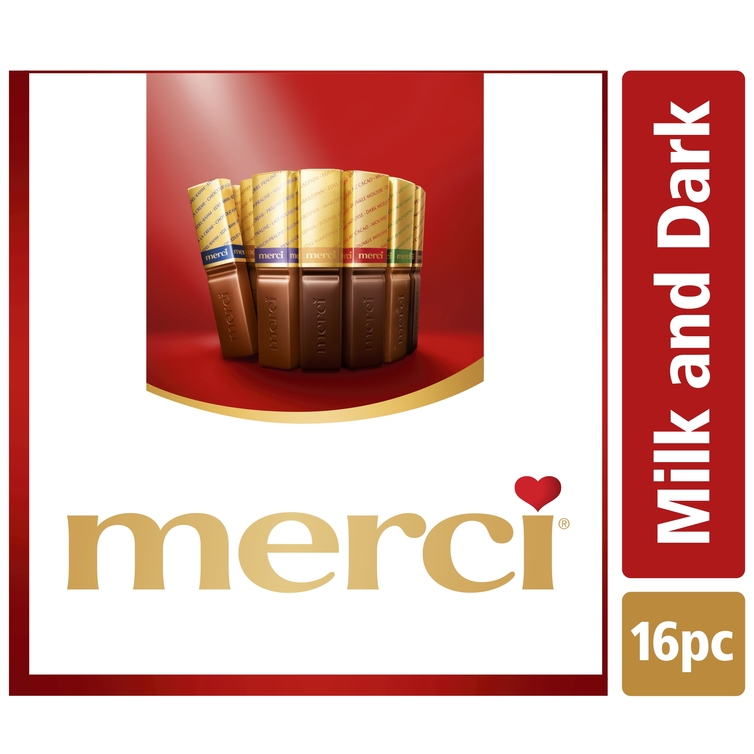 Merci Finest Assorted European Chocolates Gift Box, Milk Chocolate ...