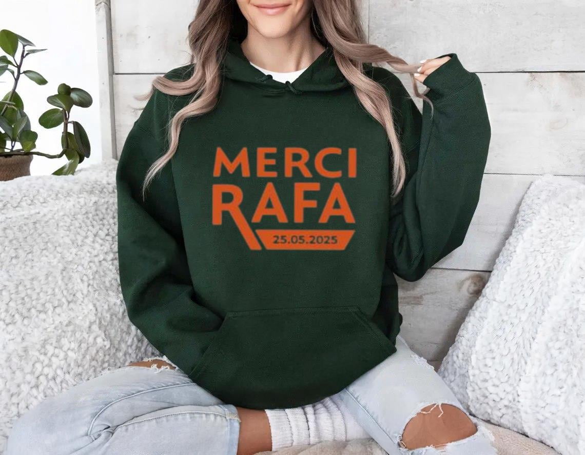 Merci Rafa 2025 Tennis Legend Tribute Farewell Nadal Fan Art Hoodie ...
