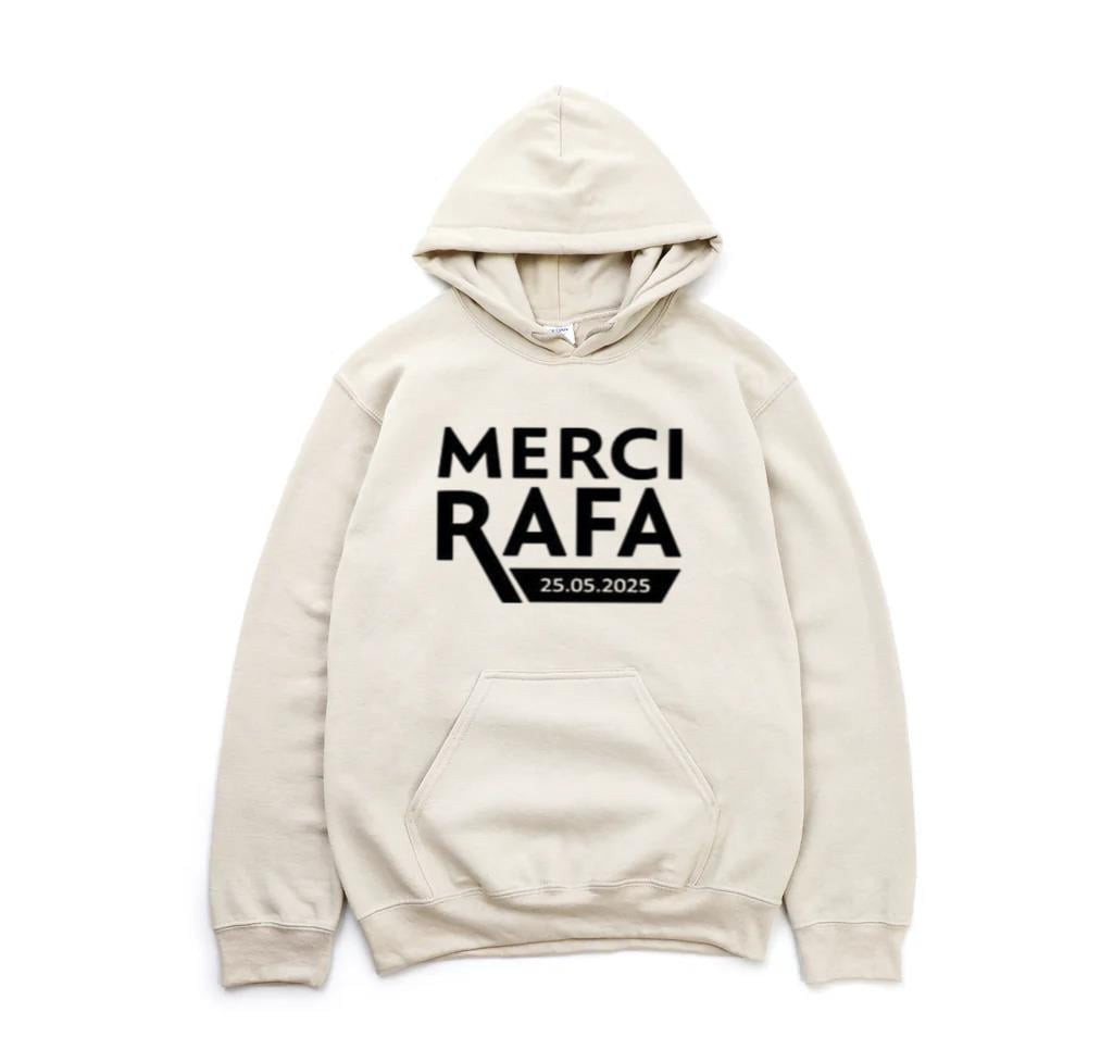 Merci Rafa Tennis Star Farewell 2025 Rafael Nadal Tribute Fan Art Hoodie, for men & women, up to ...
