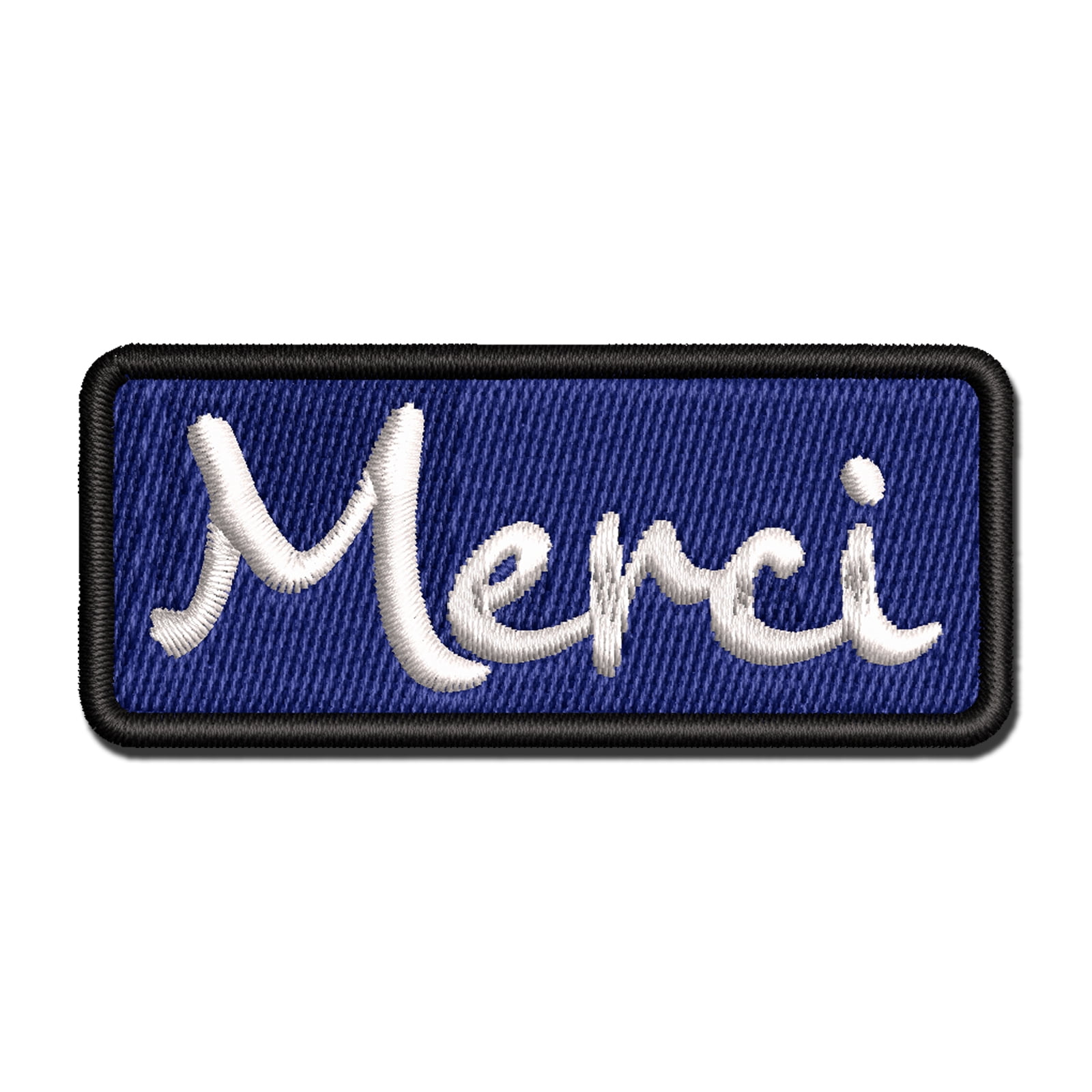 Merci Thank You French Applique Multi-Color Embroidered Iron-On Patch ...