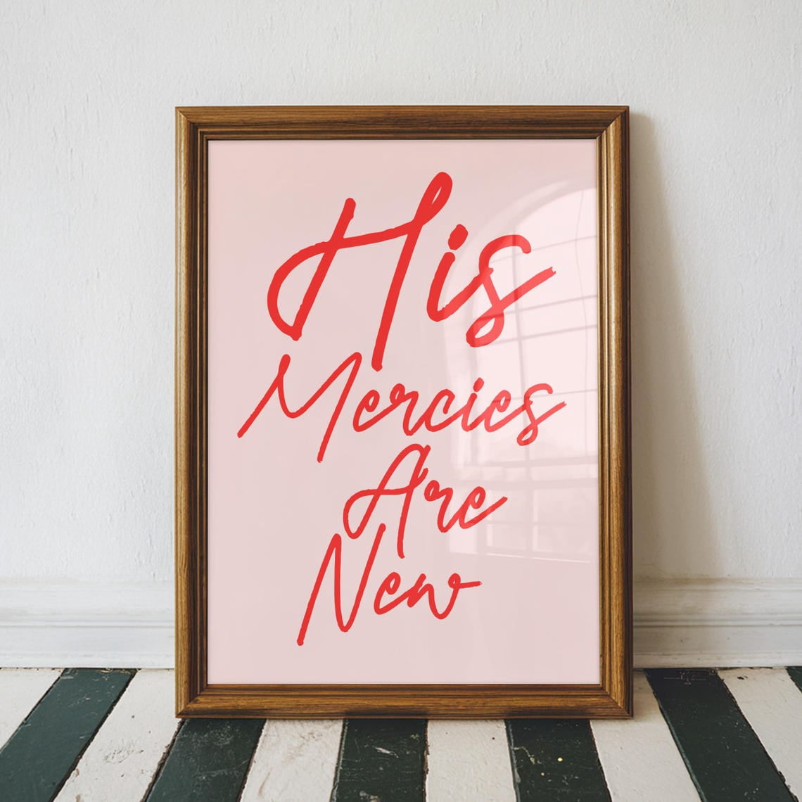 His Mercies Are New Christian Print Jesus Typography Poster Trendy ...