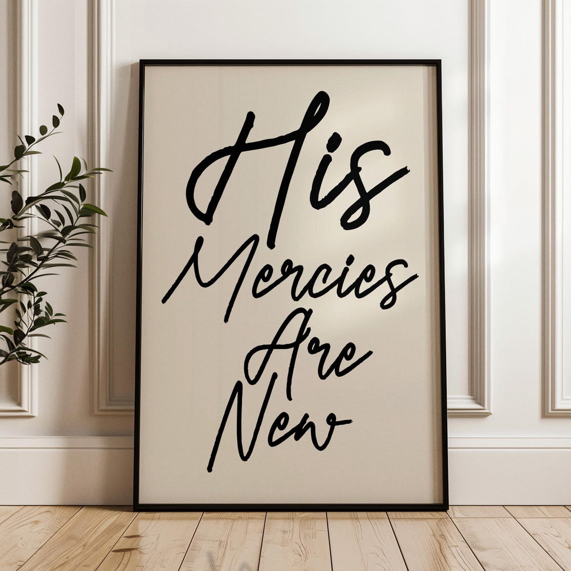 His Mercies Are New Christian Print Jesus Typography Poster Trendy ...