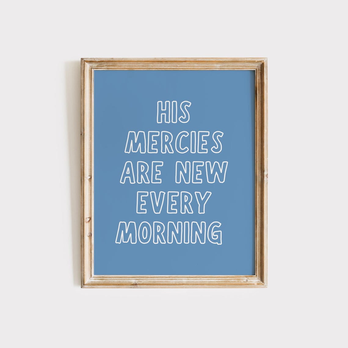 His Mercies Are New Every Morning, Christian Wall Art, Blue Wall Art ...