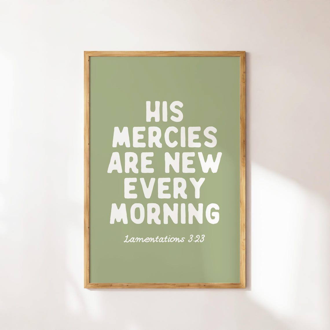 His Mercies Are New Every Morning, Christian Wall Art, Sage Green Wall ...