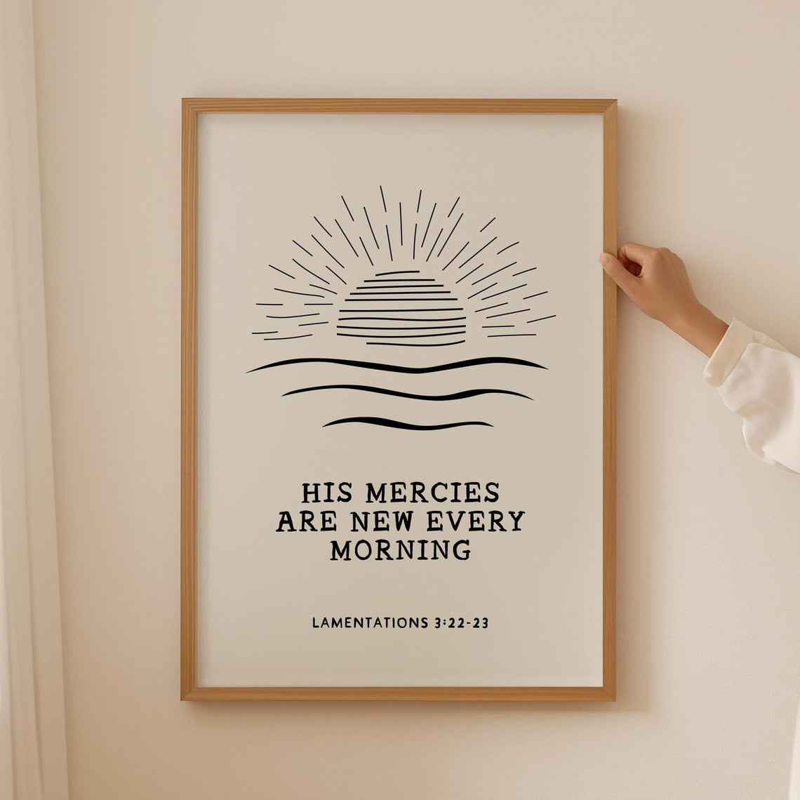 His Mercies Are New Every Morning, Minimalist Bible Verse Wall Art ...