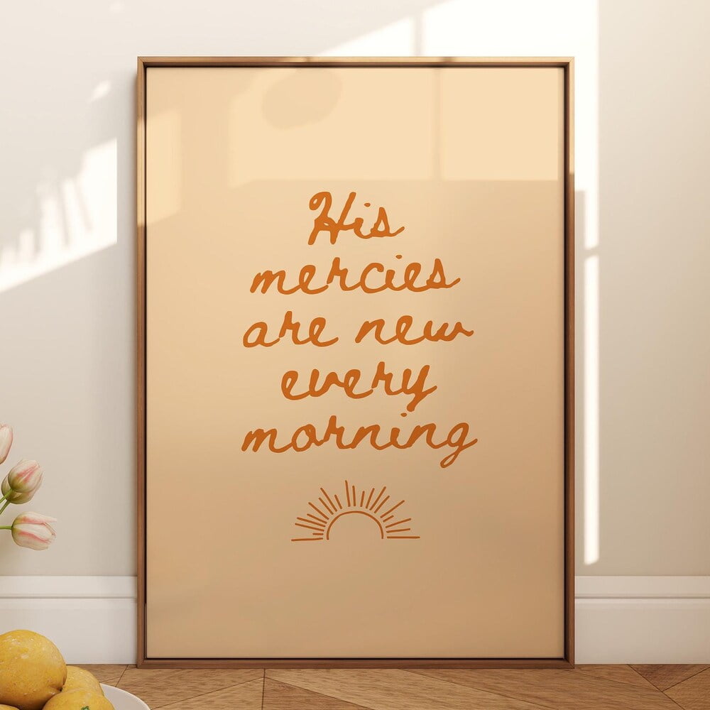 His Mercies Are New Every Morning Sun Scripture Wall Art Christian Wall ...