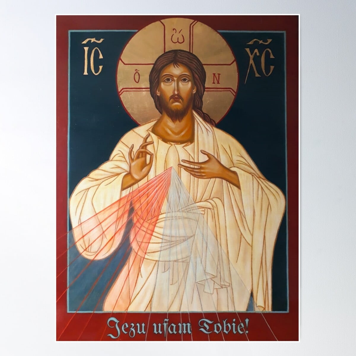 Merciful Jesus Icon By Leonid Bózio - Jezu Ufam Tobie Poster Wall Art ...