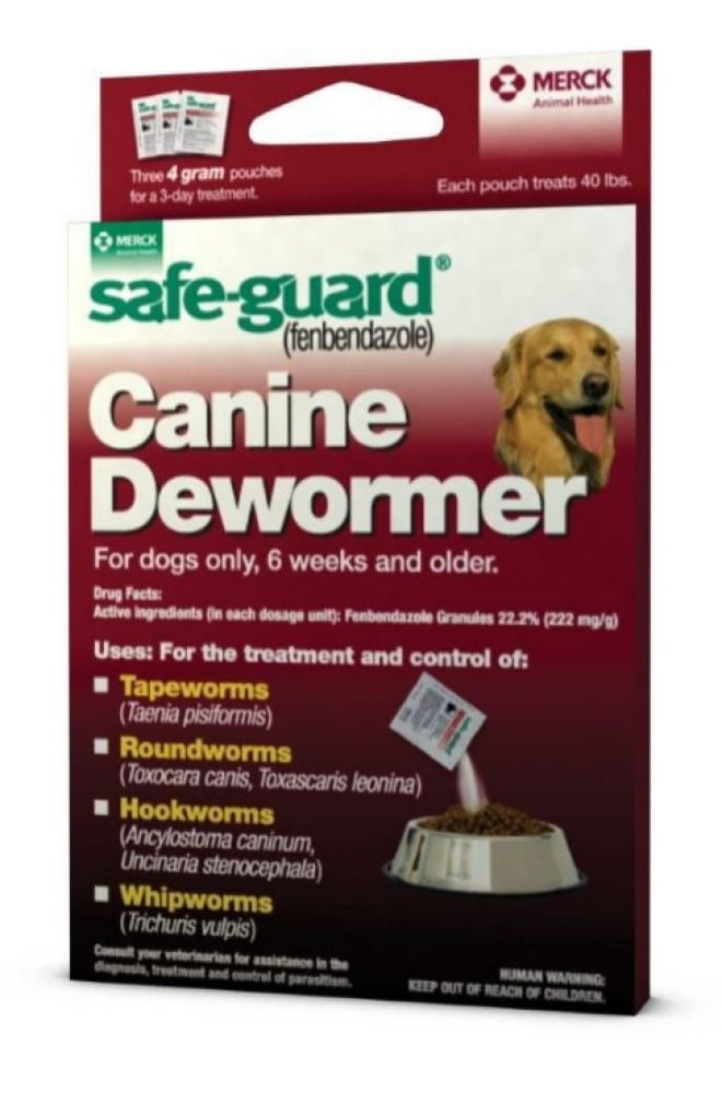 Merck Safe-Guard Canine Dewormer, 4 gm, Treats Roundworms, Hookworms, Tapeworms, Whipworms ...