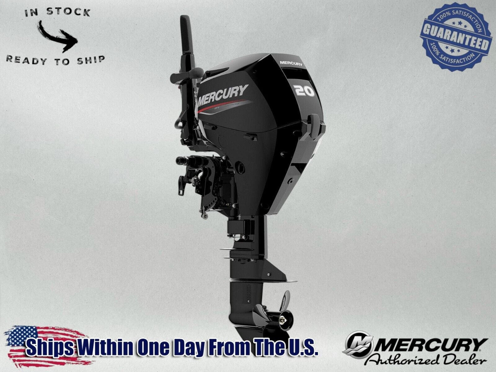 Mercury 20hp EFI Tiller FourStroke Outboard Motor, 15" Shaft Model ME 20 EH 4S - Walmart.com