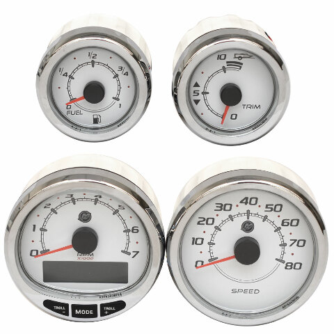 Mercury Boat Smartcraft Gauge Set | Silver / White (4 PC) - Walmart.com