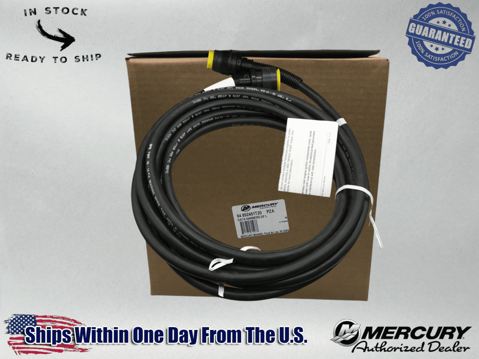Mercury Genuine OEM Authentic 14 Pin 20 Ft. Data Harness 892451T20 ...