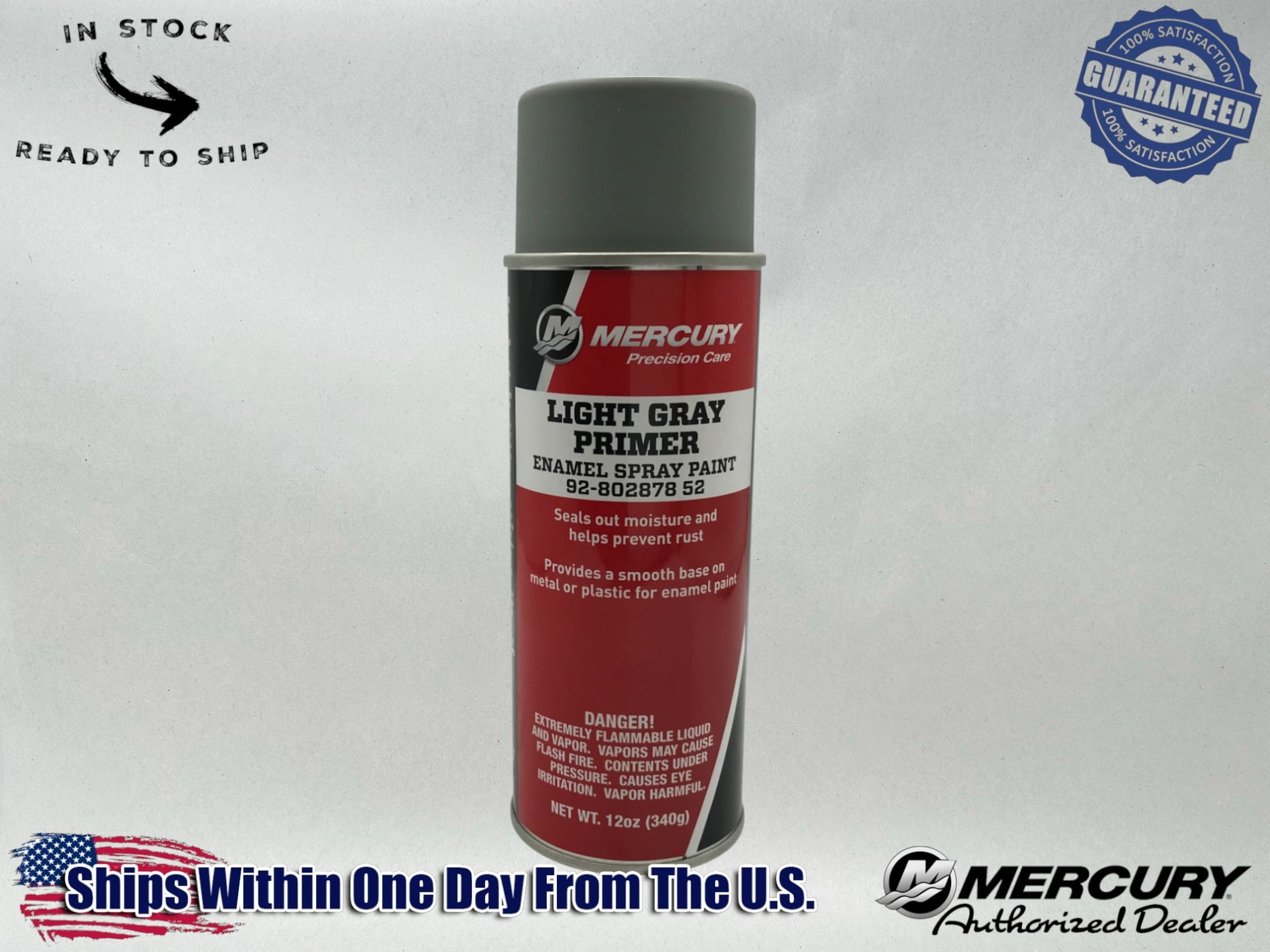 Mercury Genuine OEM Light Grey Primer Spray Paint 12 OZ 92-80287852 ...