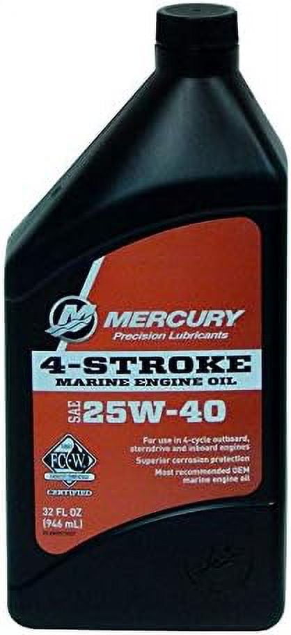 Mercury Marine 92-8M0078627 4-Stroke (25W-40) Engine Oil Quart (CASE OF ...