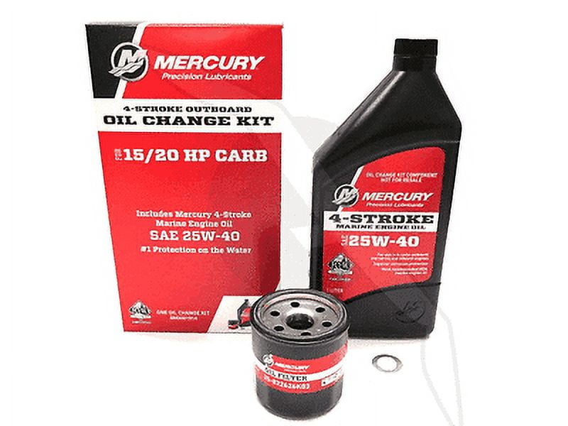 Mercury Marine 4 Stroke Outboard Engine Oil Change Kit 15/20 hp with ...
