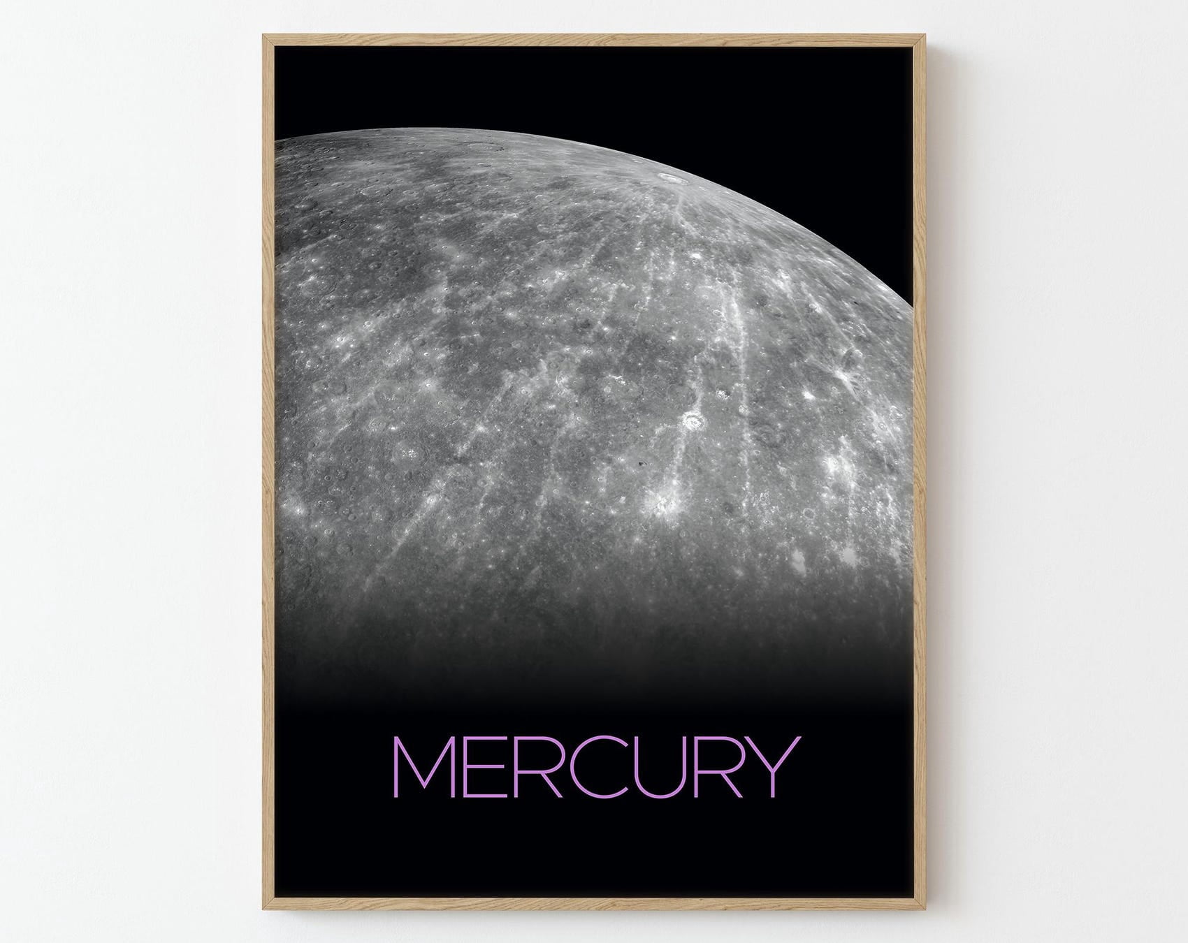 Mercury NASA Space Travel Poster Print | Stars Planets Universe Cosmos ...