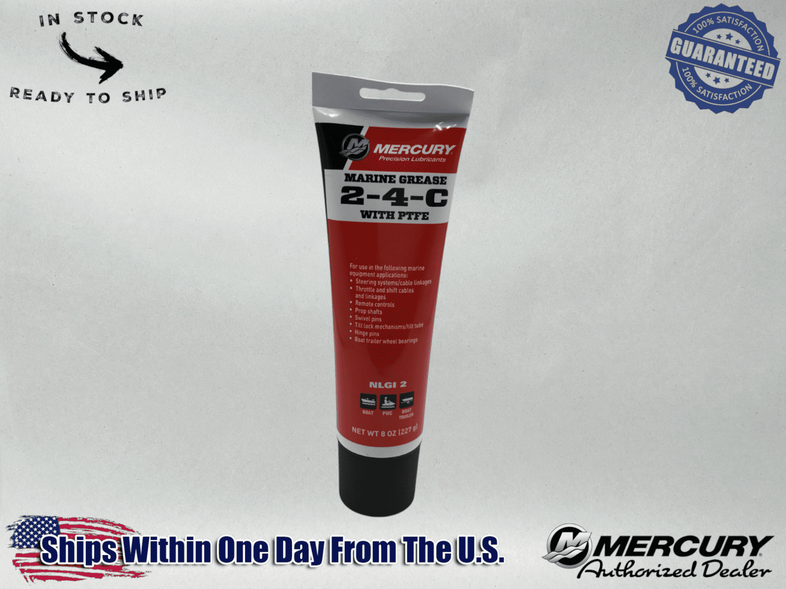 Mercury OEM 2-4-C Marine Lubricant with Teflon 8 oz Tube 92-802859A1 ...