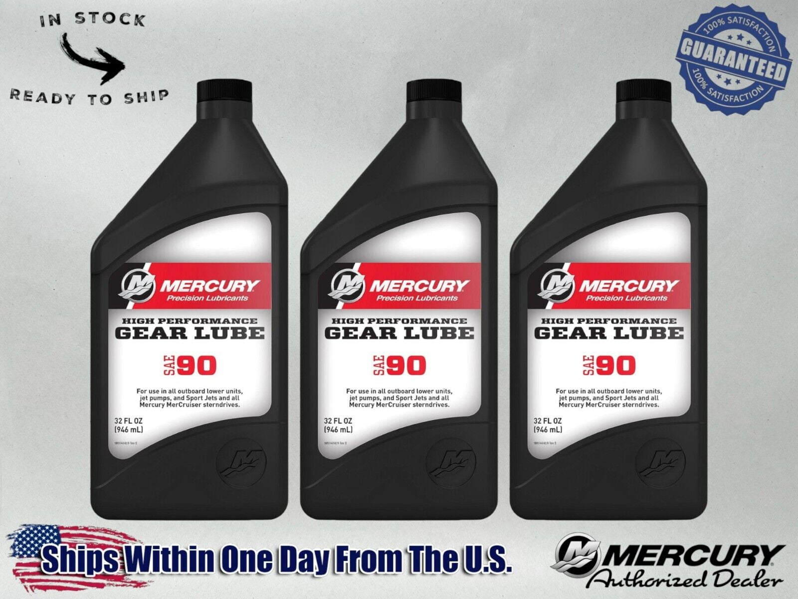 Mercury OEM 8M0222063 SAE 90 High Performance Gear Lube Quart 8M0222063 ...
