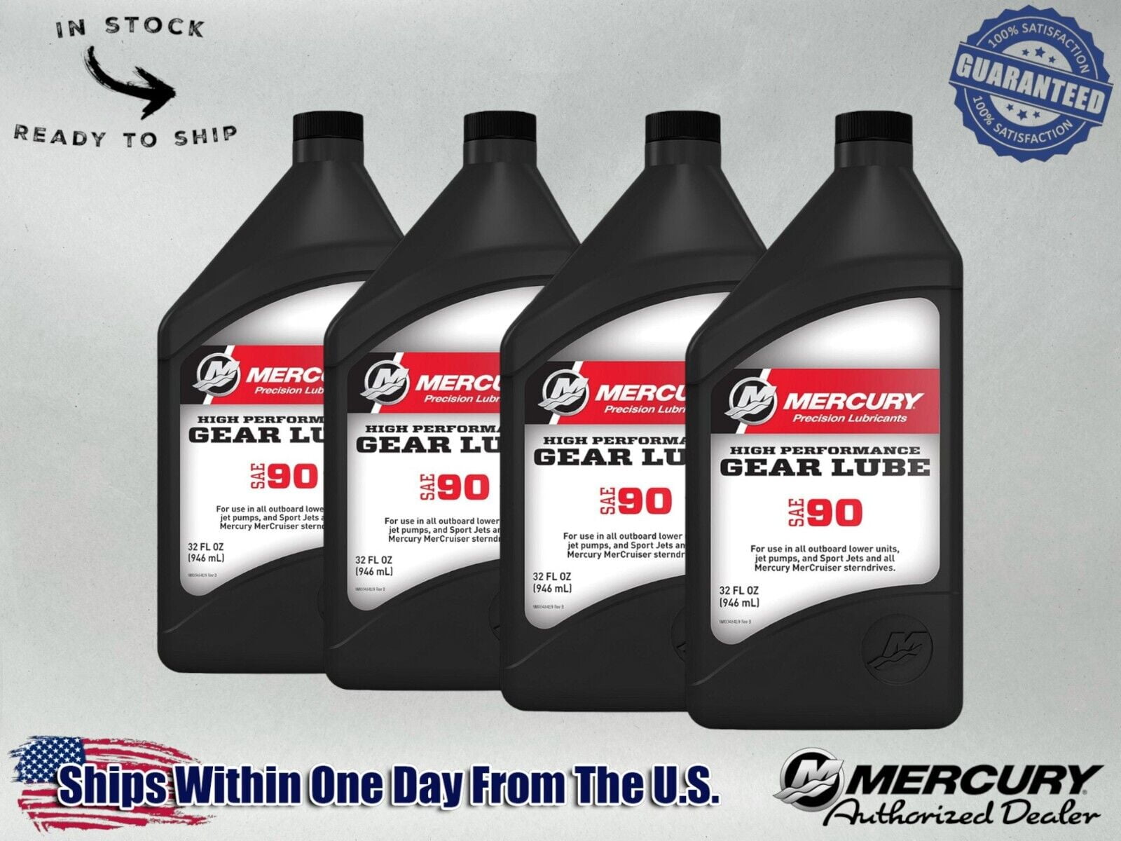 Mercury OEM 8M0222063 SAE 90 High Performance Gear Lube Quart 8M0222063 ...
